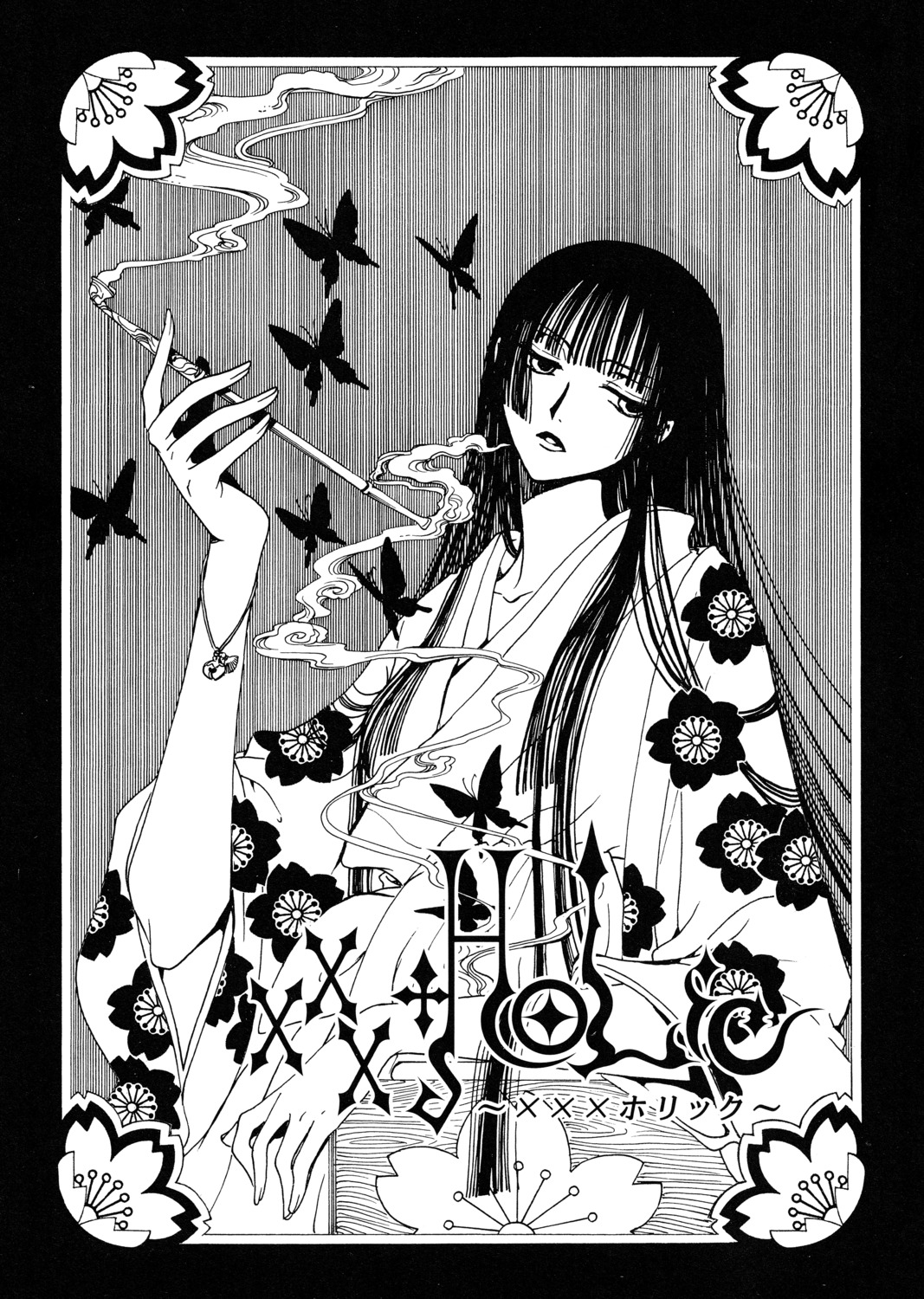 clamp xxxholic ichihara yuuko kimono monochrome | #130493 | yande.re